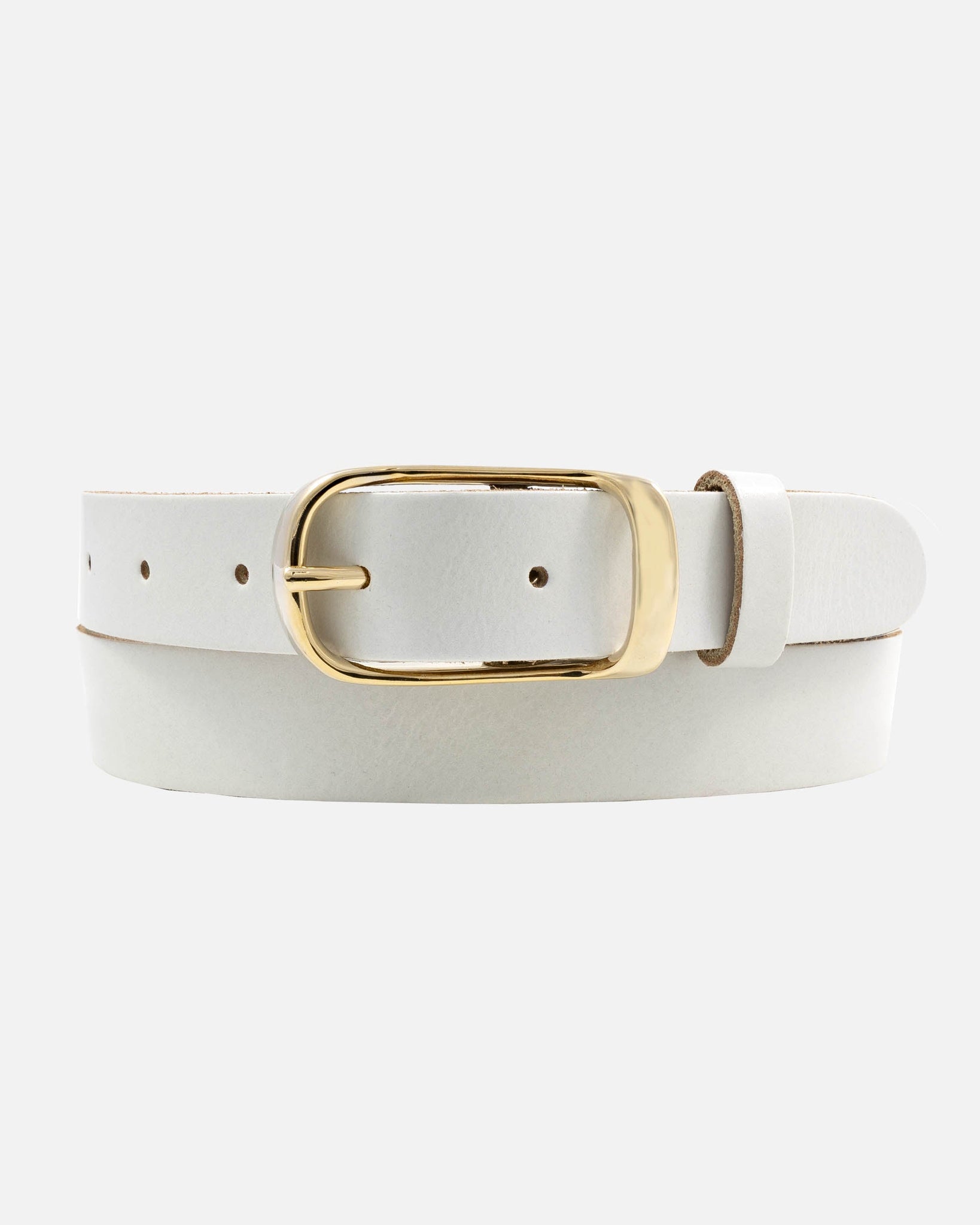 White Skinny Belt for Women - AMSHRTG – Amsterdam Heritage | US